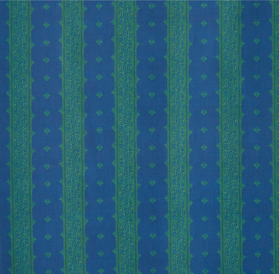 PeterDunham Fez Green/Indigo Indoor/Outdoor Print Decorator Fabric ...