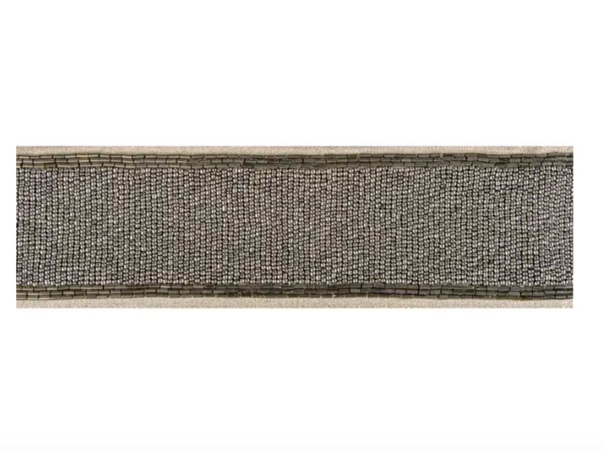 4 or 5 Yards T30836.821.0 Luxe Bead Graphite Decorative Tape Trim ...